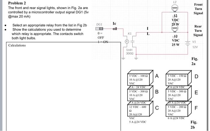 Solved Problem 2 The front and rear signal lights, shown in | Chegg.com