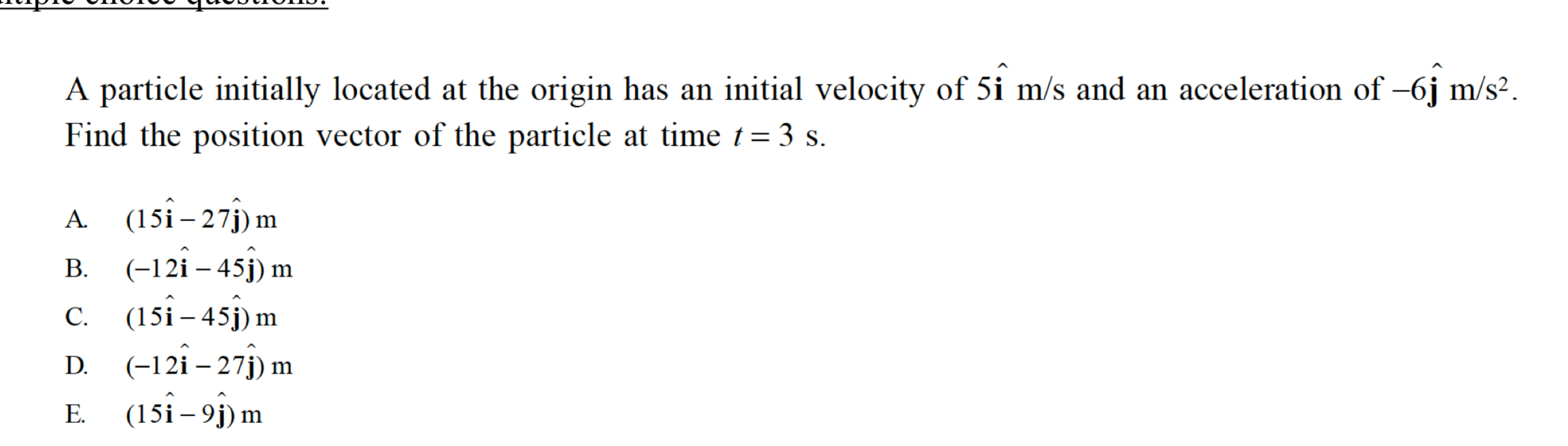 Solved A particle initially located at the origin has an | Chegg.com