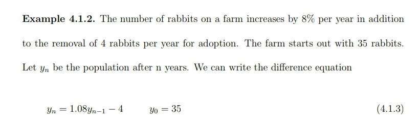 Solved Example 4.1.2. The number of rabbits on a farm | Chegg.com