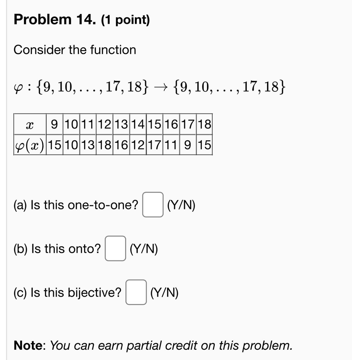 Solved Problem 14. (1 ﻿point)Consider the | Chegg.com