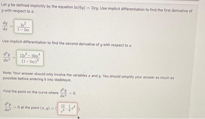 Solved Let y be defined implicitly by the equation | Chegg.com