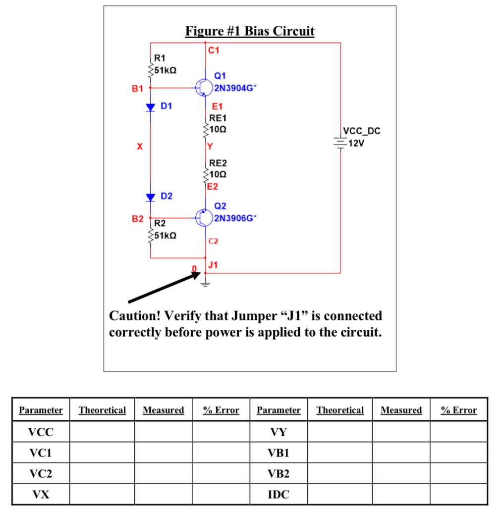 Solved Please find the Theoretical values of VCC, ﻿VC1, | Chegg.com