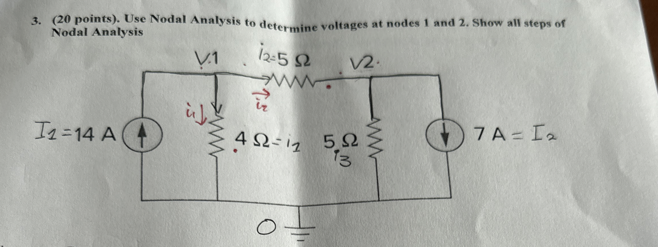 Solved (20 ﻿points). ﻿Use Nodal Analysis to determine | Chegg.com