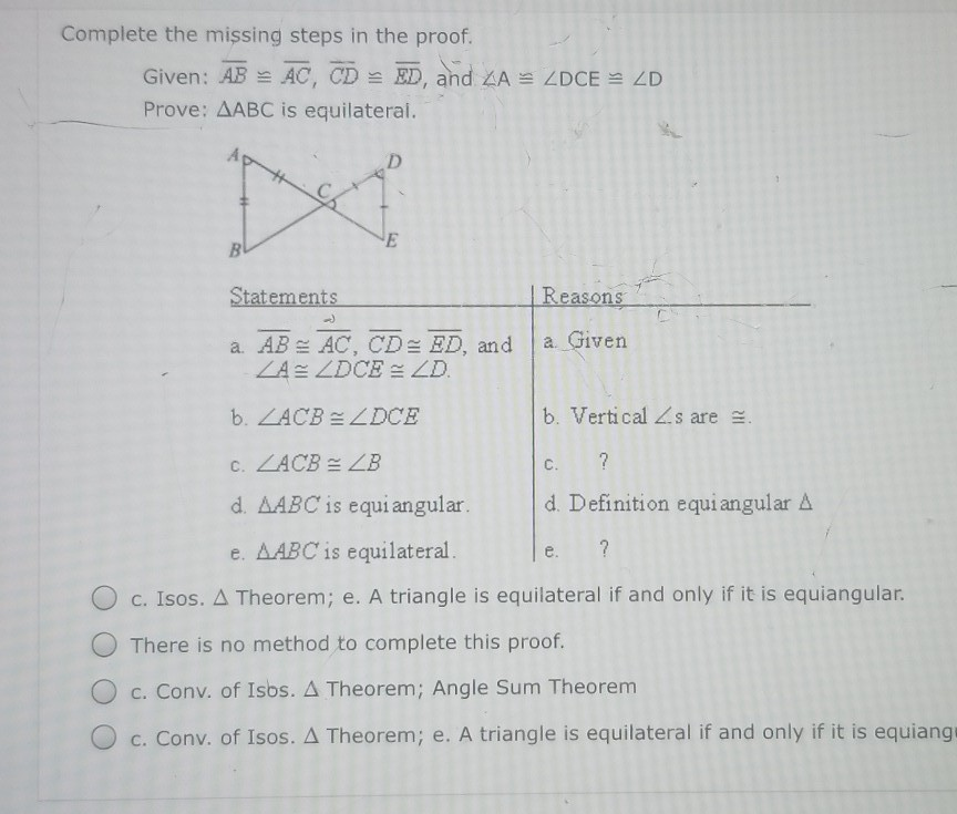 Solved Complete the missing steps in the proof. Given: AB - | Chegg.com