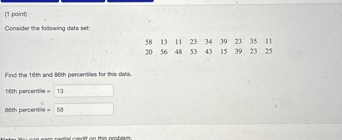 Solved Consider the following data set: Find the 16 th and | Chegg.com