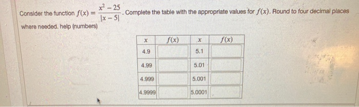Solved Complete the table with the appropriate values for | Chegg.com