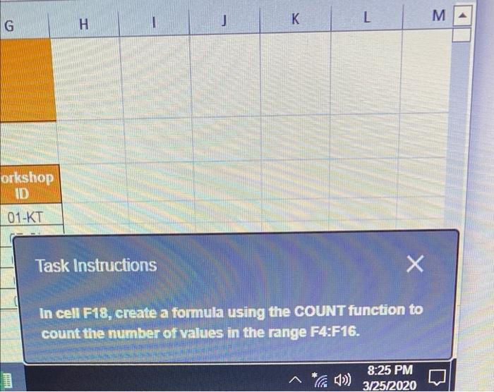 Solved K L M G H orkshop ID 01-KT Task Instructions х In | Chegg.com