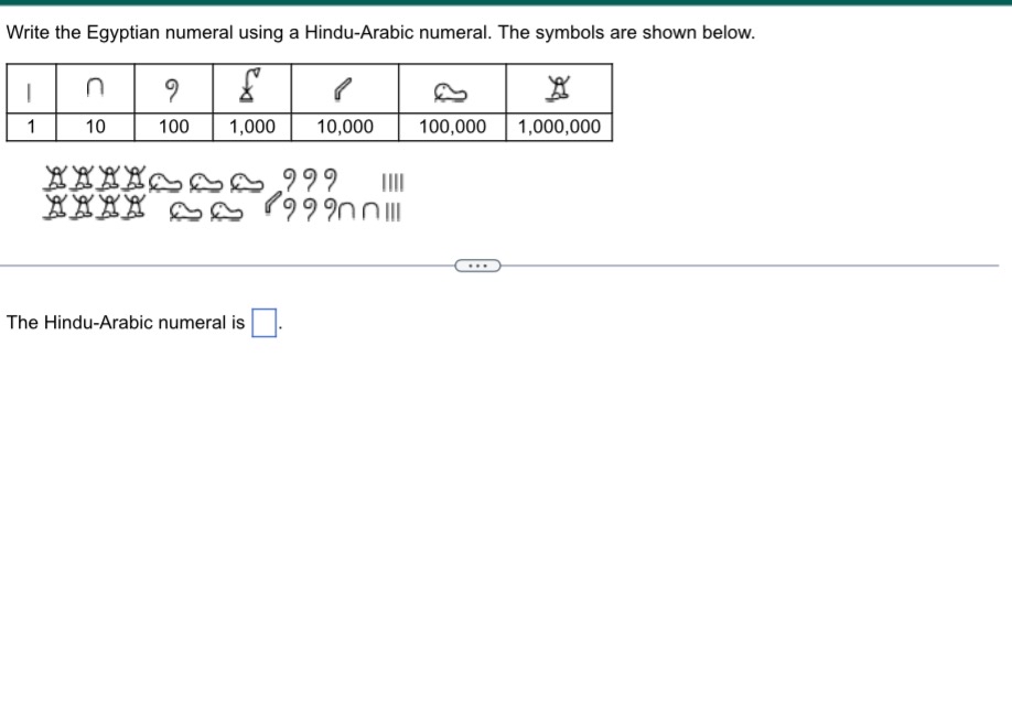 Solved Write the Egyptian numeral using a Hindu-Arabic | Chegg.com