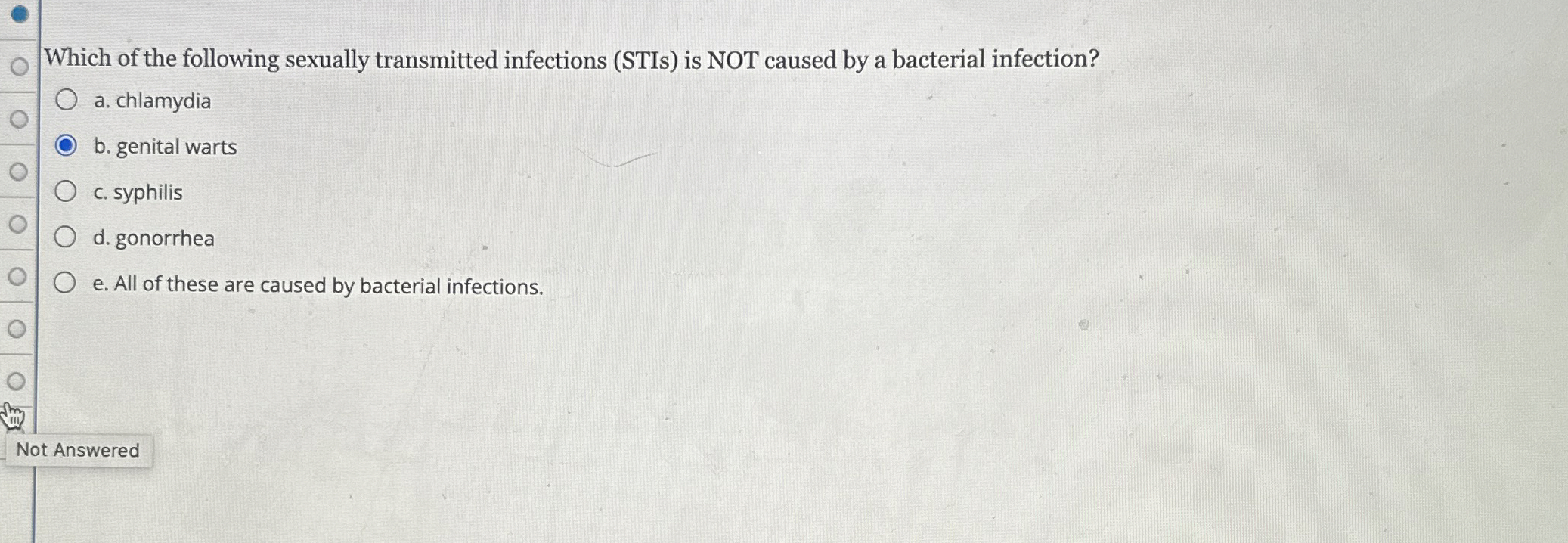Solved Which of the following sexually transmitted | Chegg.com