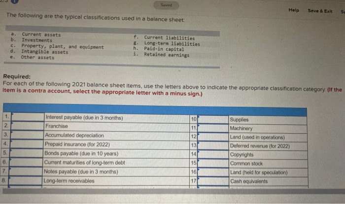 Solved the following are the typical classifications used in | Chegg.com