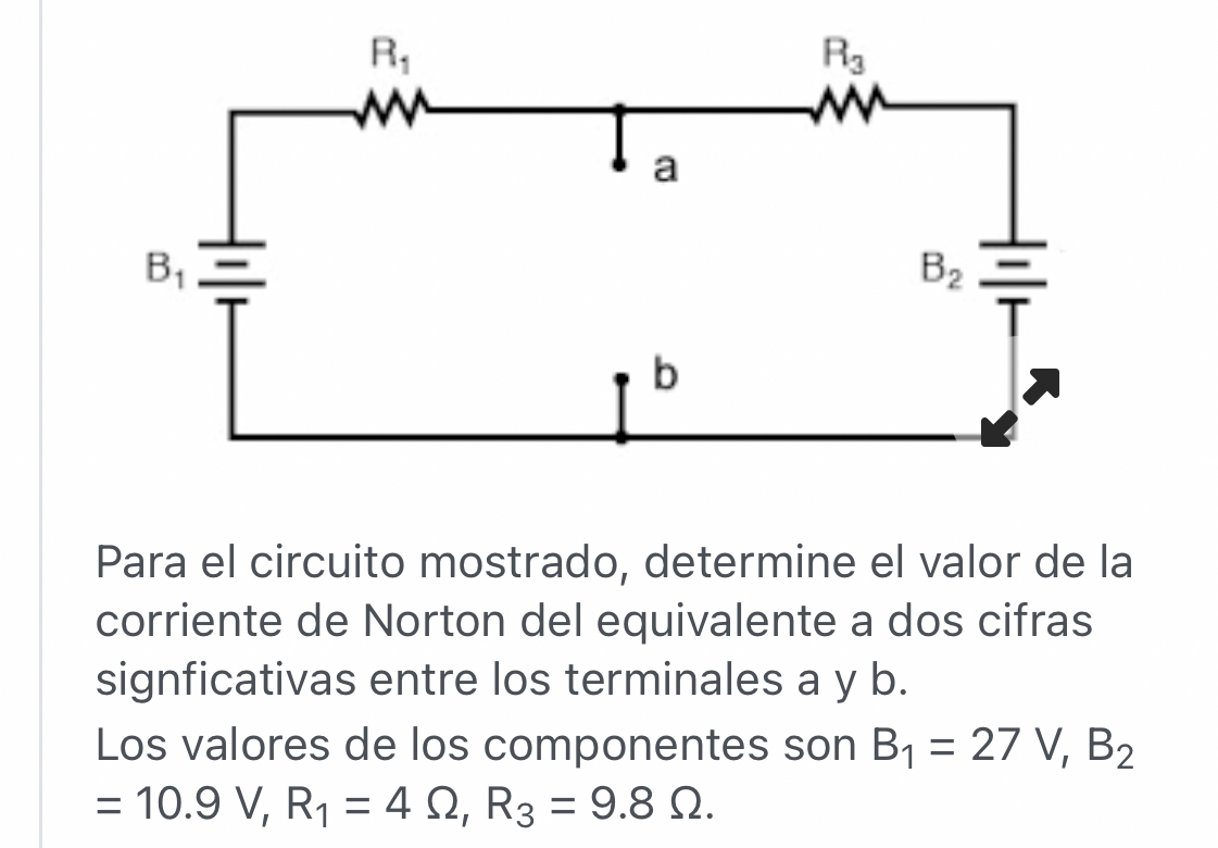 Solved Para el circuito mostrado, determine el valor de | Chegg.com