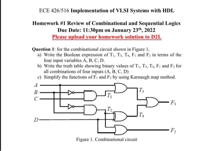 Solved ECE 426/516 Implementation of VLSI Systems with HDL | Chegg.com