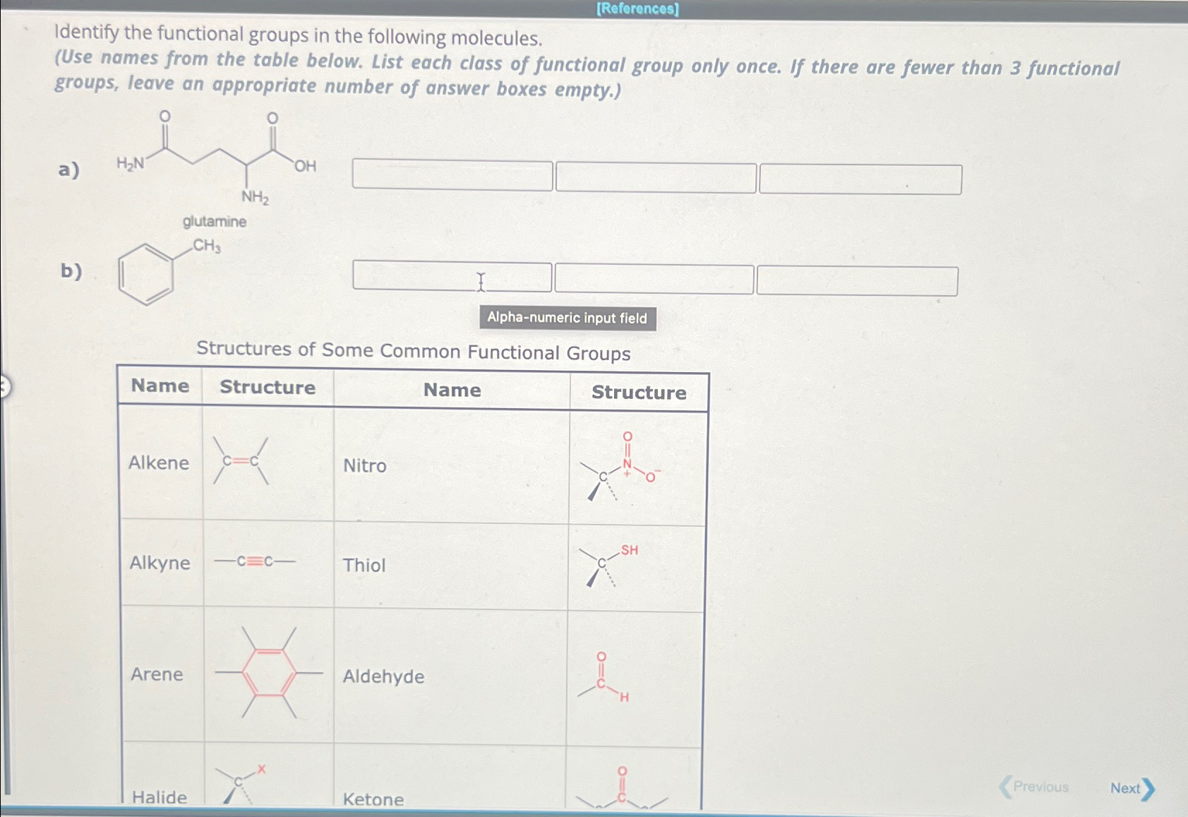 Solved [References]Identify the functional groups in the | Chegg.com