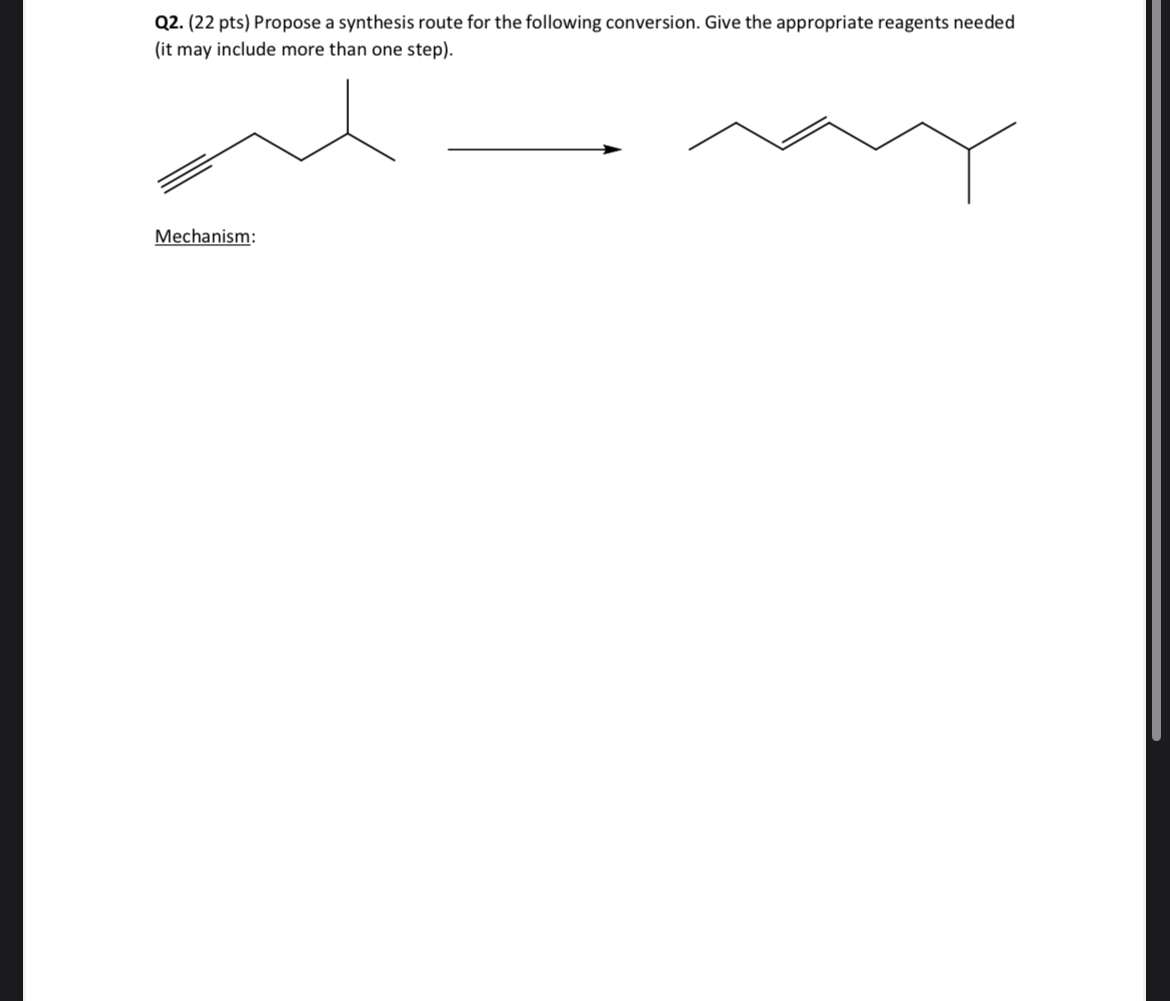 Solved Q2. (22 ﻿pts) ﻿Propose a synthesis route for the | Chegg.com