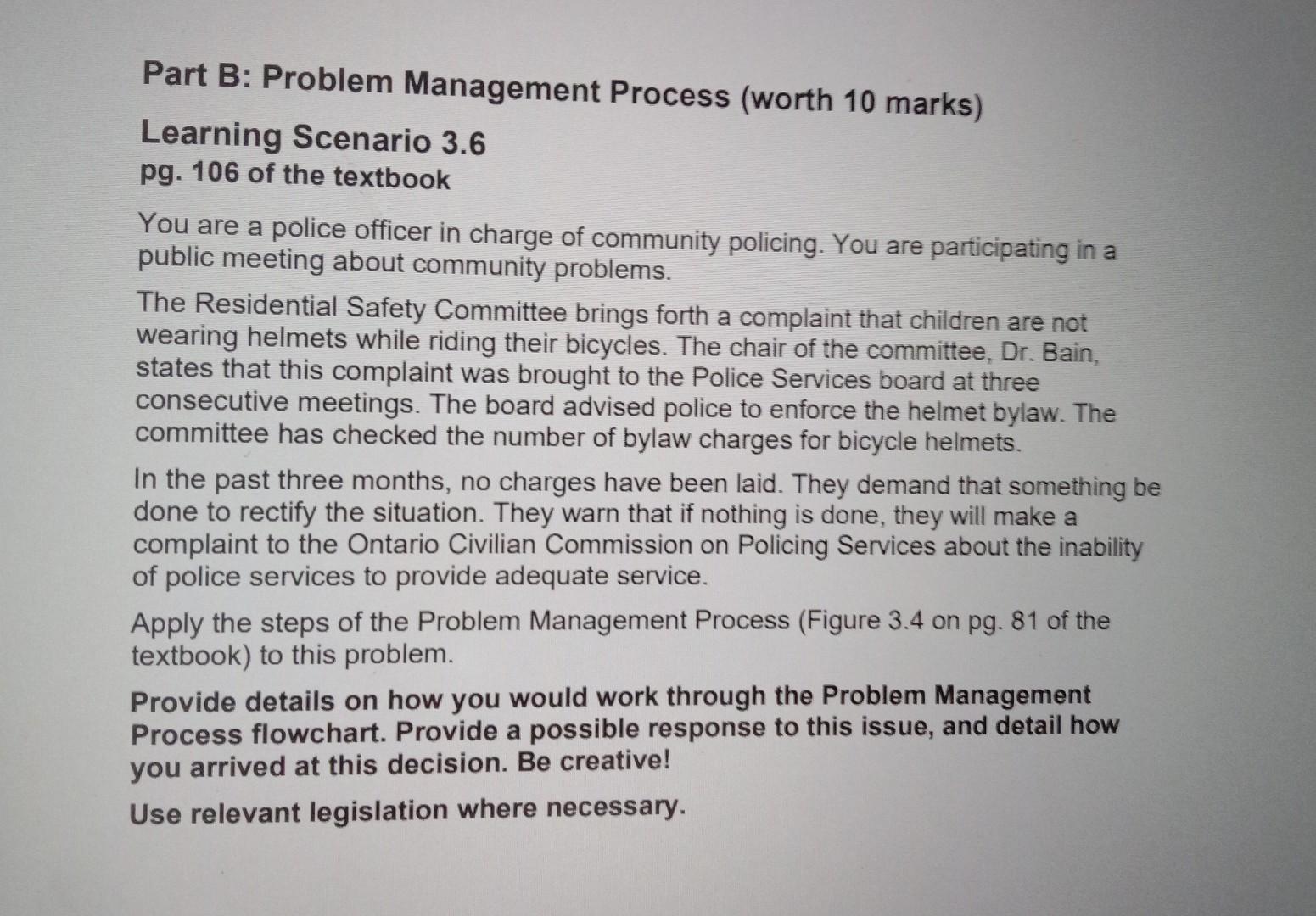 Part B: Problem Management Process (worth 10 marks) | Chegg.com