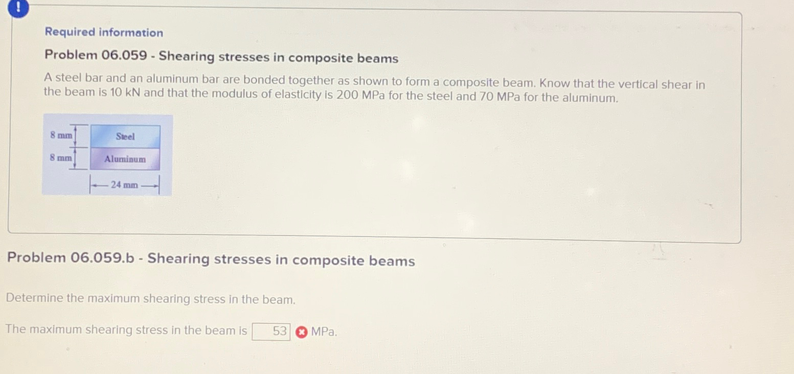 Solved !Required informationProblem 06.059 - ﻿Shearing | Chegg.com