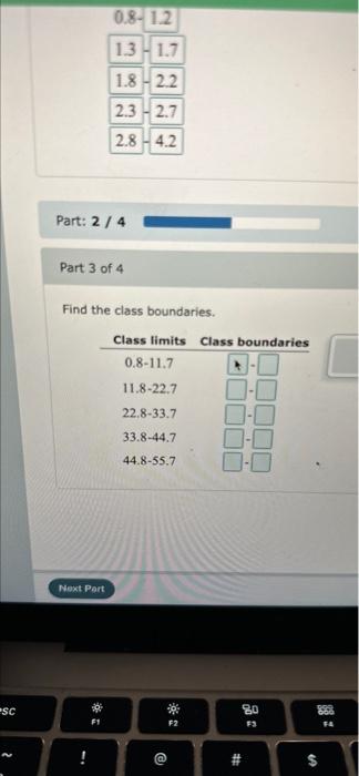 Solved Find the class boundaries. | Chegg.com