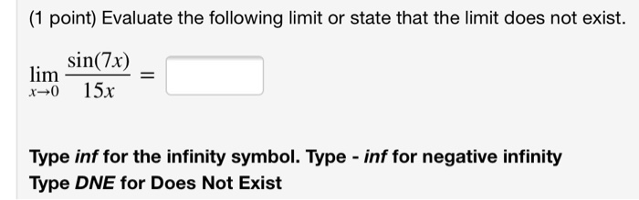 Solved (1 point) Evaluating a Two-Sided Limit Using the | Chegg.com