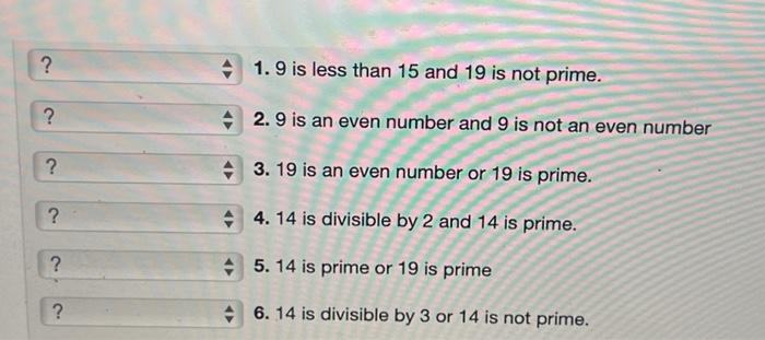 Solved 1. 9 is less than 15 and 19 is not prime. 2. 9 is an | Chegg.com
