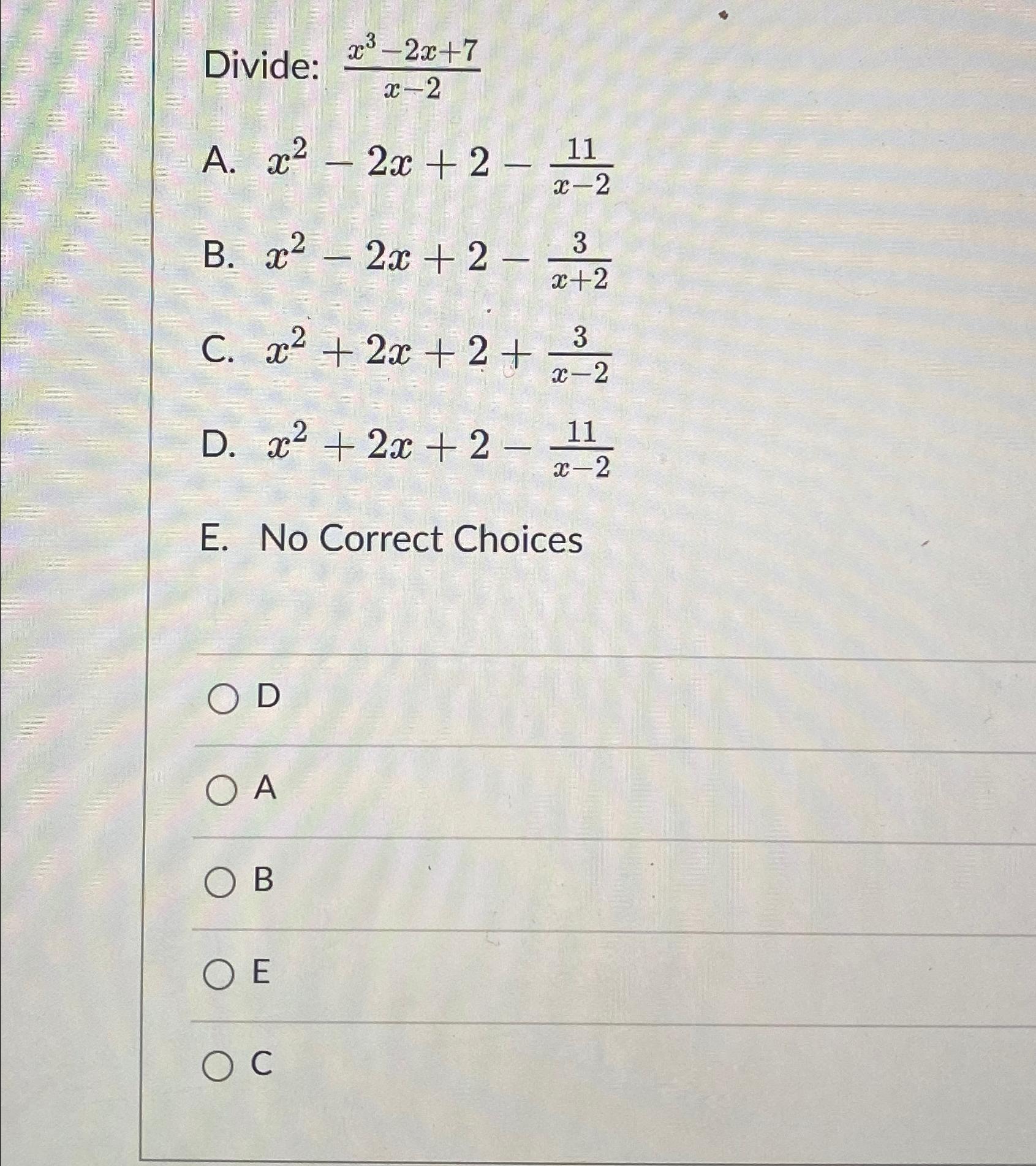 Solved Divide: | Chegg.com