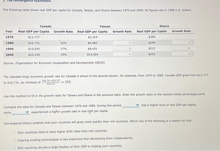 Solved The (decade-long) economic growth rate for Canada is | Chegg.com