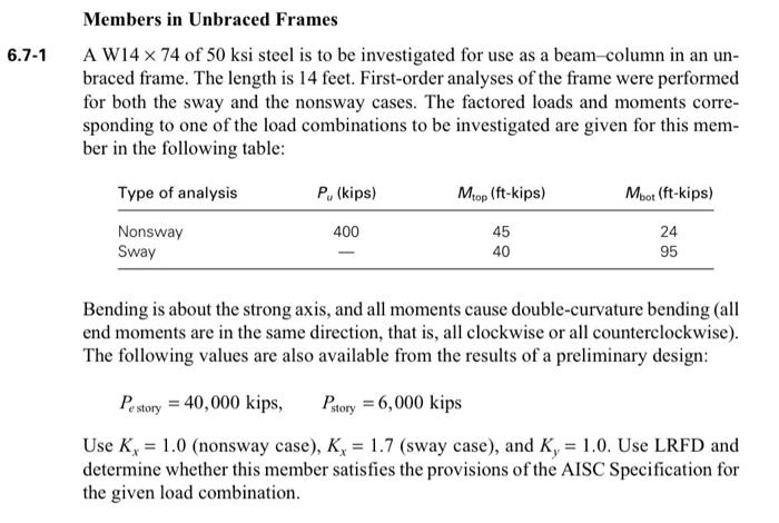 Solved For each of the problems below, use Part (AISC | Chegg.com