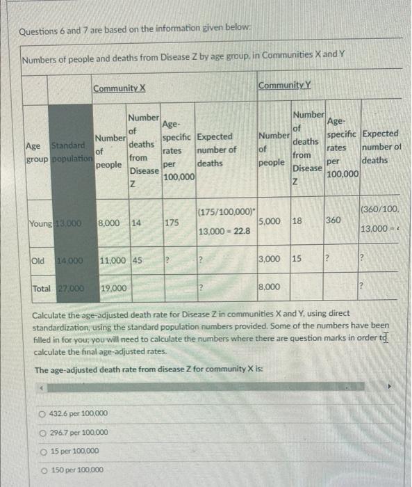 Solved Questions 6 and 7 are based on the information given | Chegg.com