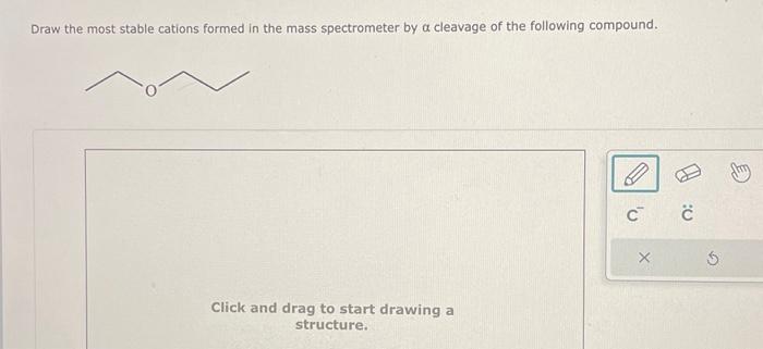 Solved Draw the most stable cations formed in the mass | Chegg.com