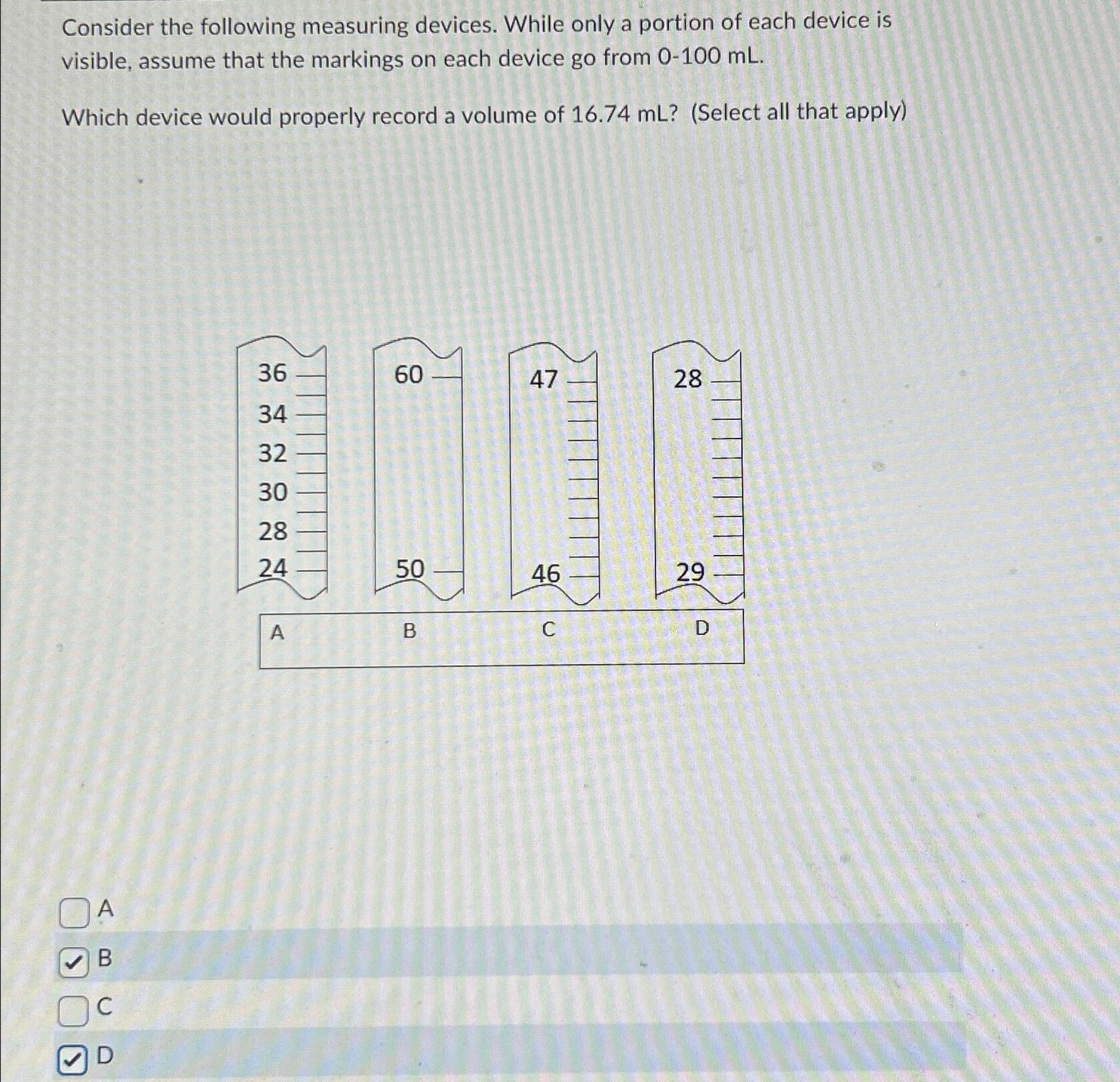 Solved Consider the following measuring devices. While only | Chegg.com