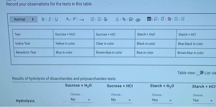 Solved negative iodine test shows- yellow solution positive | Chegg.com