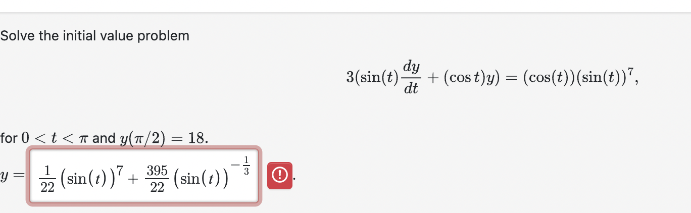 Solved Solve the initial value | Chegg.com
