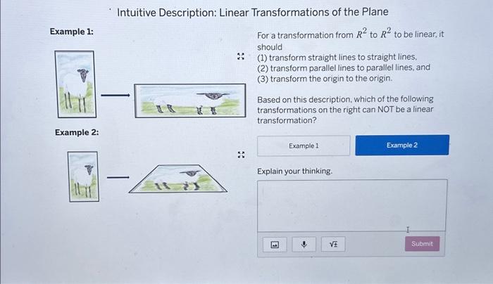 Solved Intuitive Description: Linear Transformations of the | Chegg.com