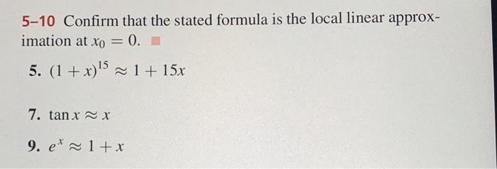 Solved 5-10 Confirm that the stated formula is the local | Chegg.com
