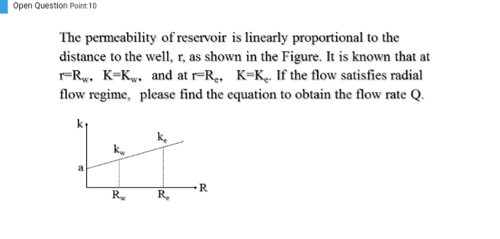 Solved Open Question Point:10 The permeability of reservoir | Chegg.com