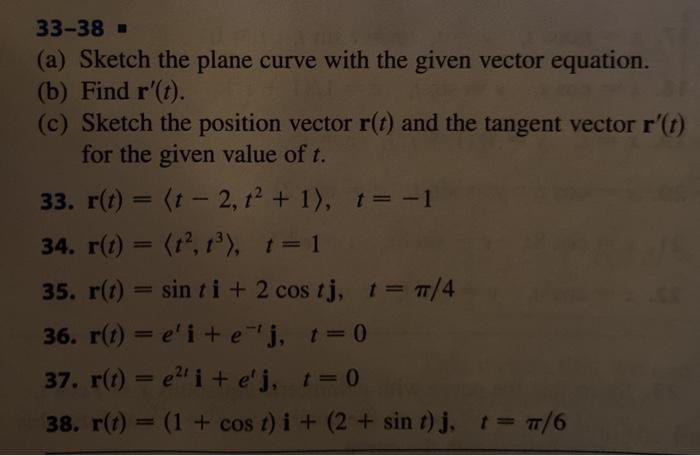 Solved 33-38 - (a) Sketch the plane curve with the given | Chegg.com