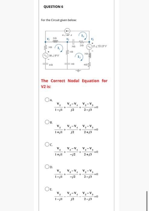 Solved For the Circuit given below: The Correct Nodal | Chegg.com