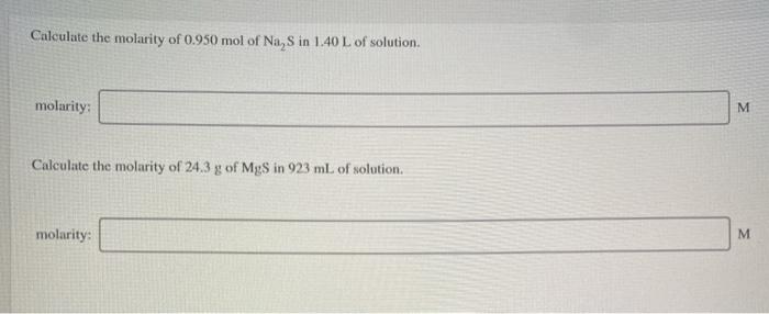 Solved Calculate the molarity of the two solutions. The | Chegg.com