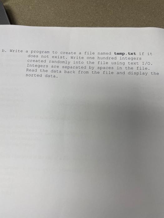 Solved B Write A Program To Create A File Named Temptxt If 9806