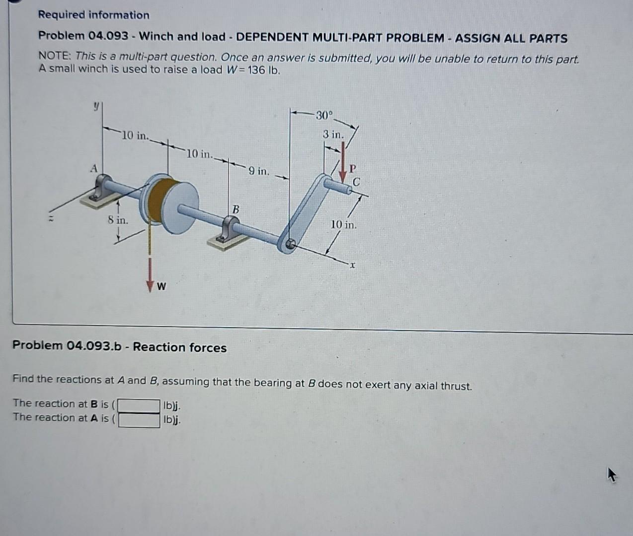 Solved Required information Problem 04.093 - Winch and load | Chegg.com