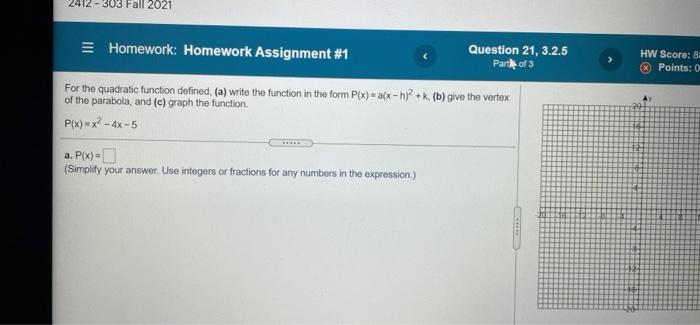 Solved 2412 - 303 Fall 2021 Homework: Homework Assignment #1 | Chegg.com