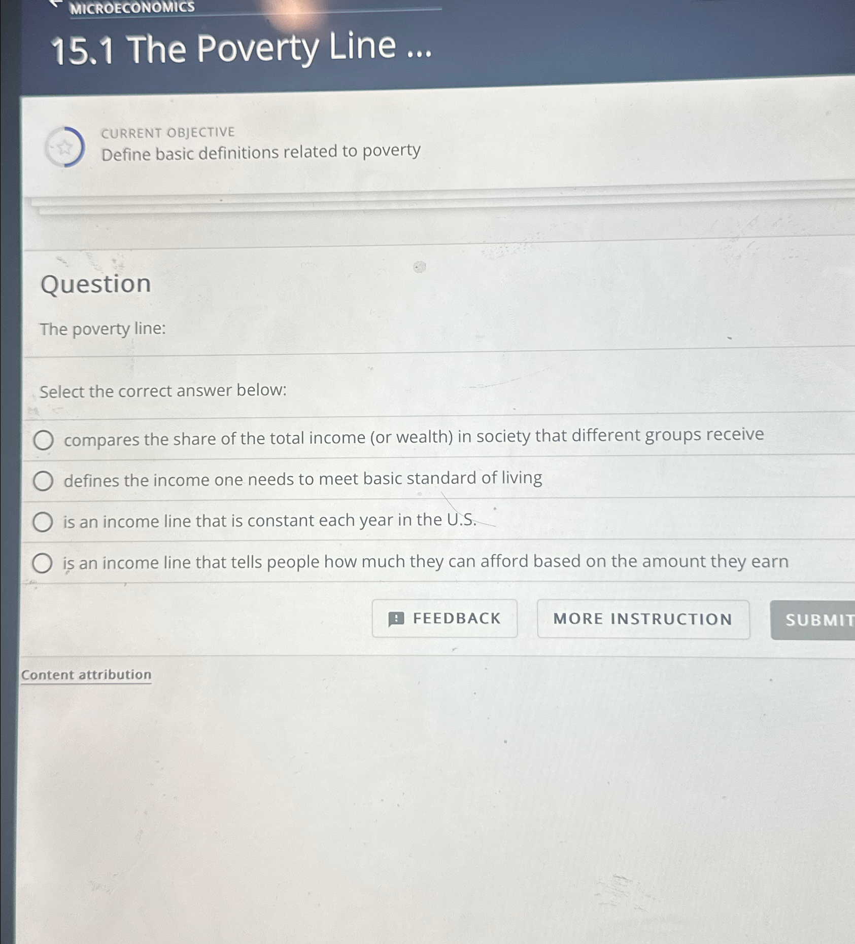 Solved MICROECONOMICS15.1 ﻿The Poverty Line ...CURRENT | Chegg.com