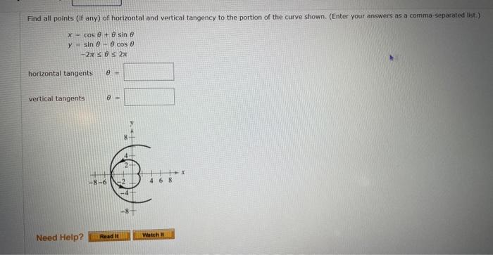 Solved Find all points (if any) of horizontal and vertical | Chegg.com
