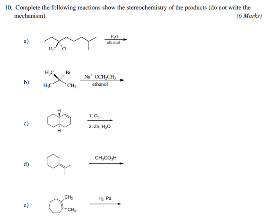 Solved Complete the following reactions show the | Chegg.com