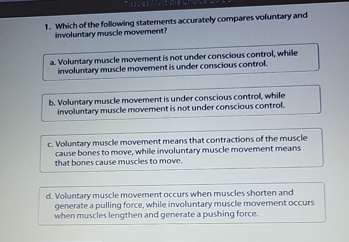 Solved Which of the following statements accurately compares | Chegg.com