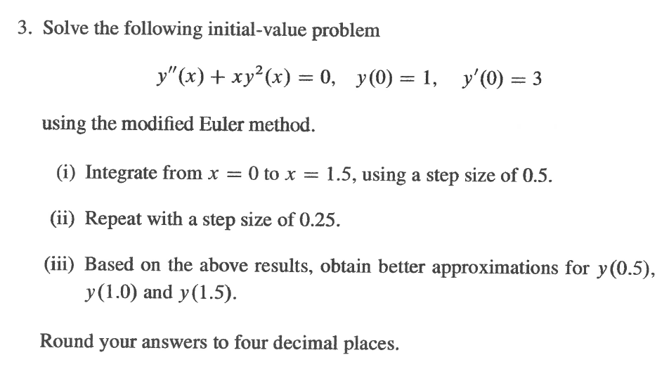 Solve The Following Initial Value 4003