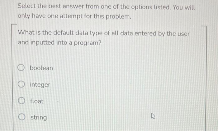 Solved Select the best answer from one of the options | Chegg.com