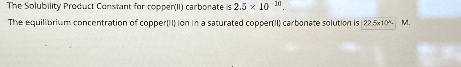 Solved The Solubility Product Constant for copper(II) | Chegg.com