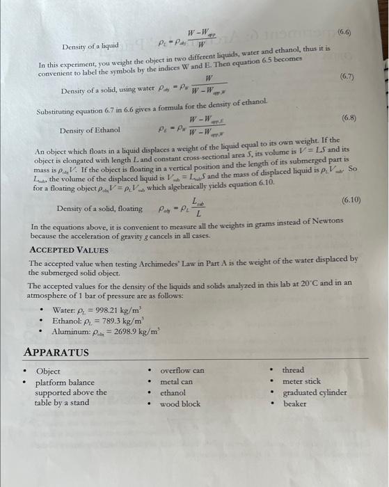 Solved OBJECTIVES 0. Archimedes' Principle Archimedes | Chegg.com