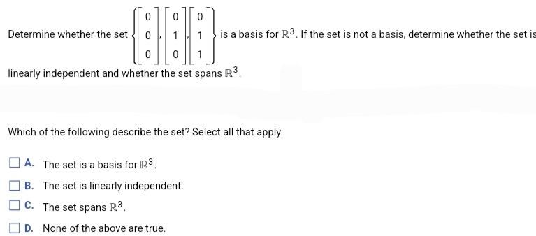 Solved Determine whether the set | Chegg.com