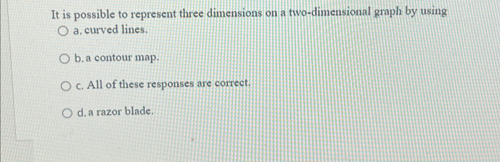 Solved It is possible to represent three dimensions on a | Chegg.com